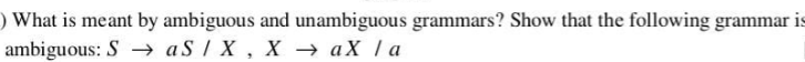Solved What is meant by ambiguous and unambiguous grammars? | Chegg.com
