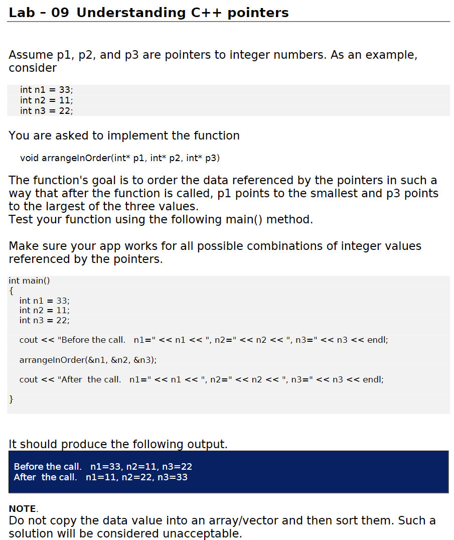 Solved Lab 09 Understanding C++ pointers Assume p1, p2, and | Chegg.com