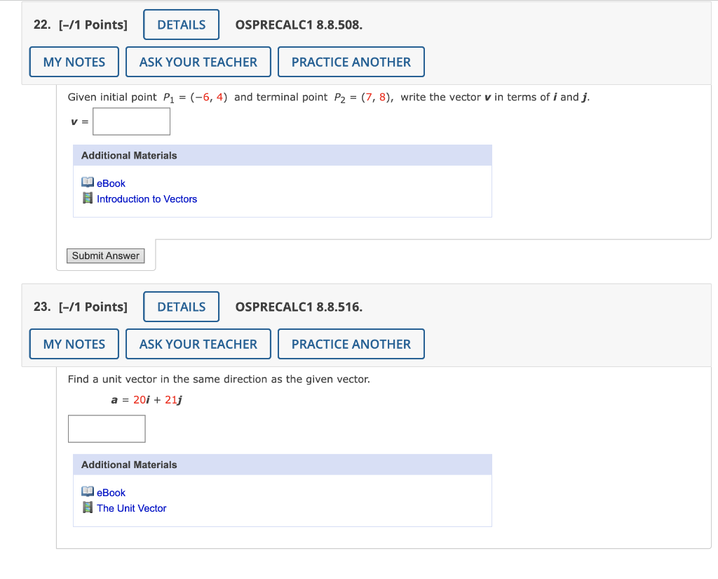 Solved Given initial point P1=(−6,4) and terminal point | Chegg.com