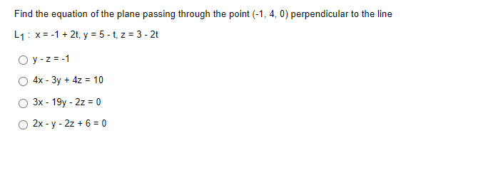 Solved Find The Equation Of The Plane Passing Through The