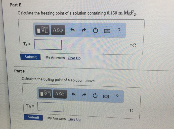 Solved Calculate the freezing point of a solution containing | Chegg.com