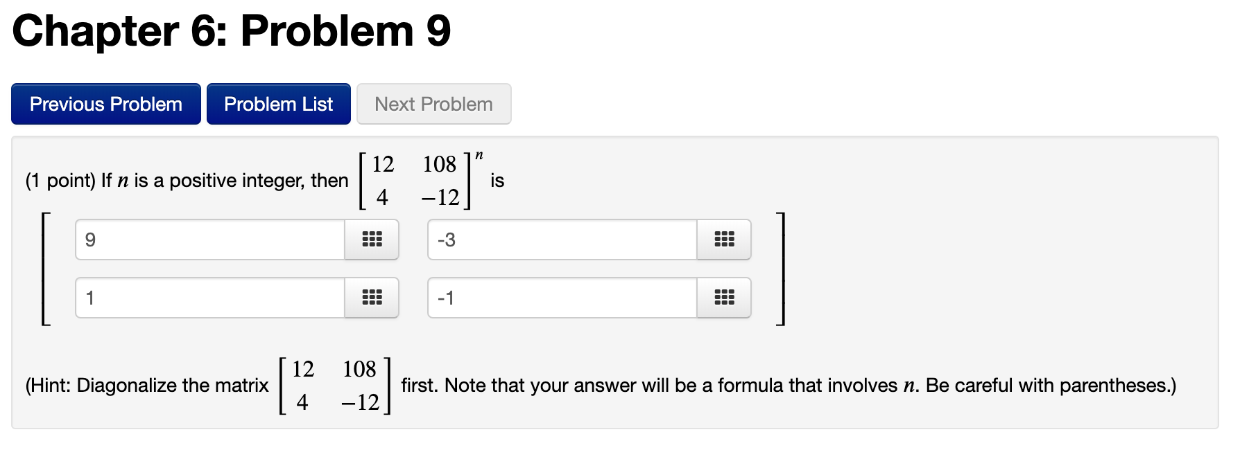 Solved Chapter 6: Problem 9 Previous Problem Problem List | Chegg.com