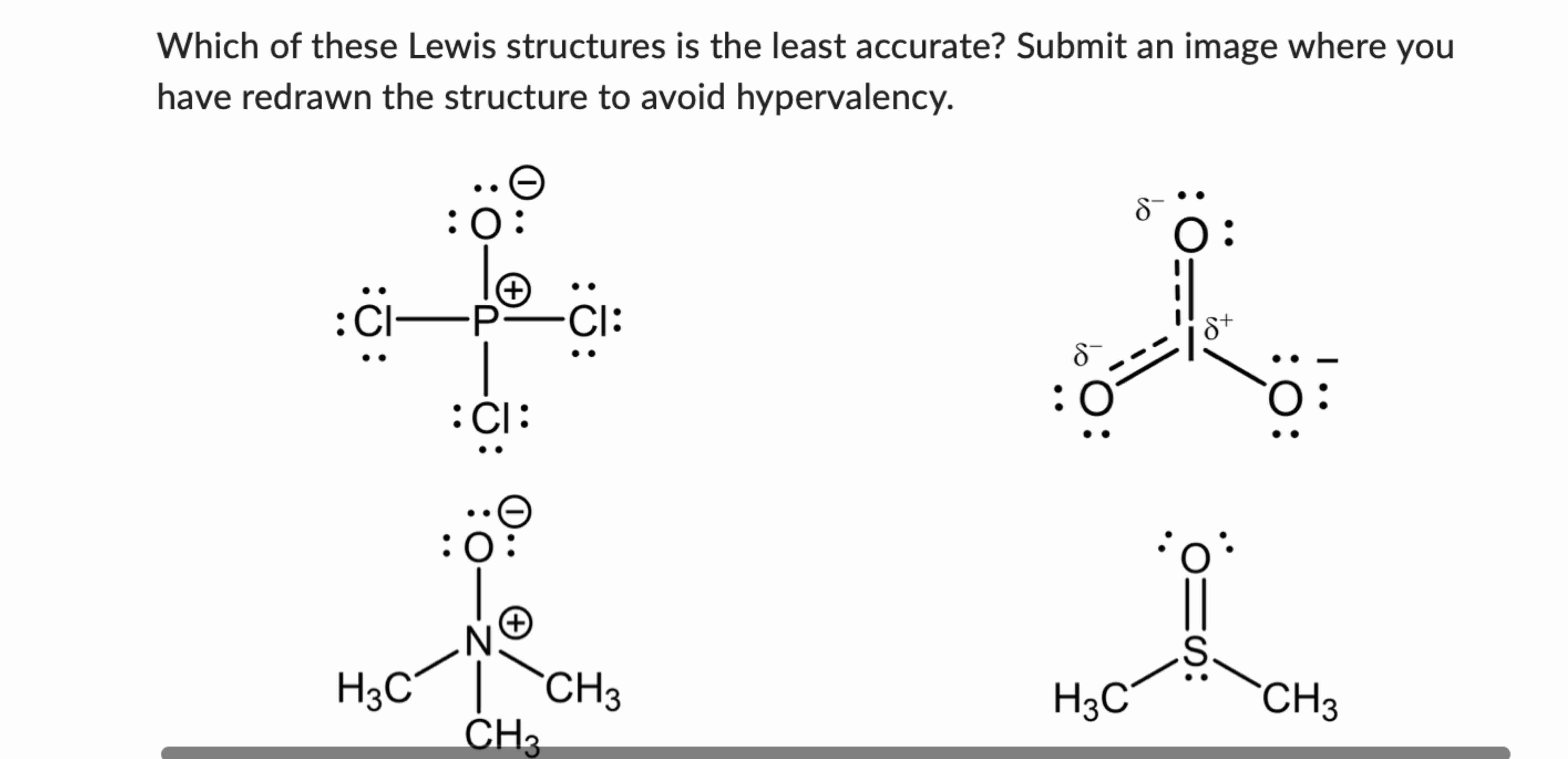 Solved Which of these Lewis structures is the least | Chegg.com
