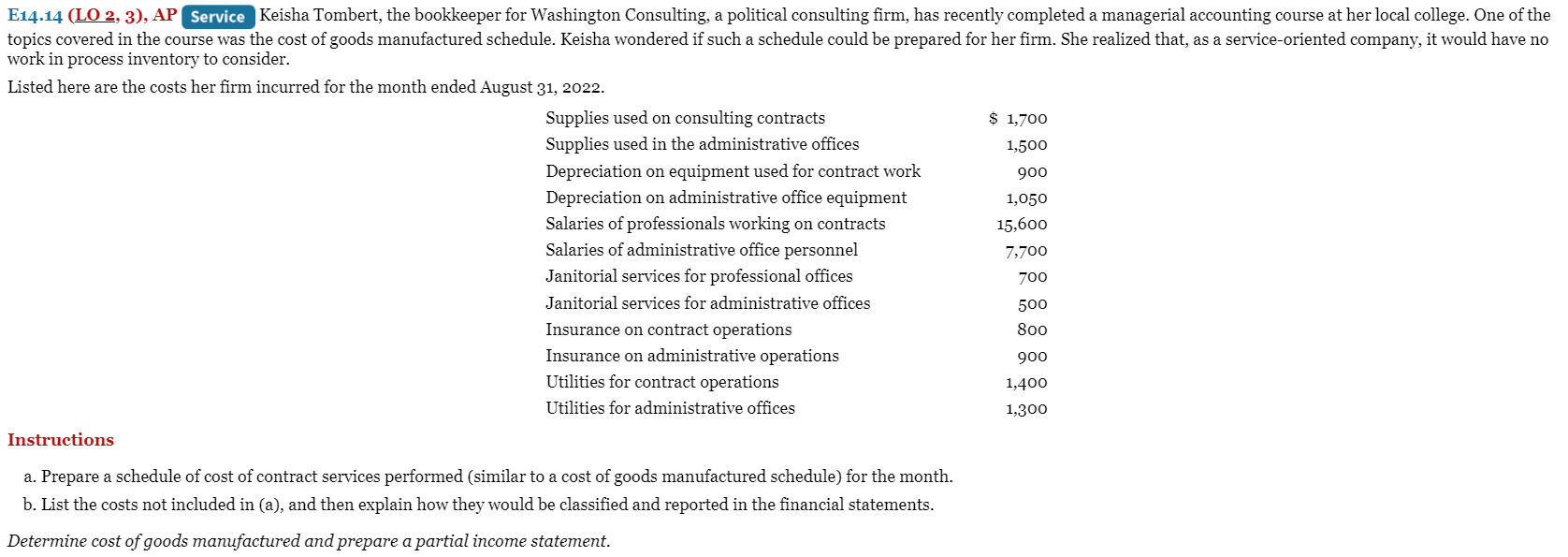 Solved E14.14 ( LO 2, 3), AP Keisha Tombert, the bookkeeper | Chegg.com