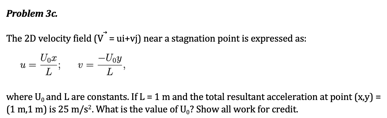 Solved The 2D velocity field (V=ui+vj) near a stagnation | Chegg.com