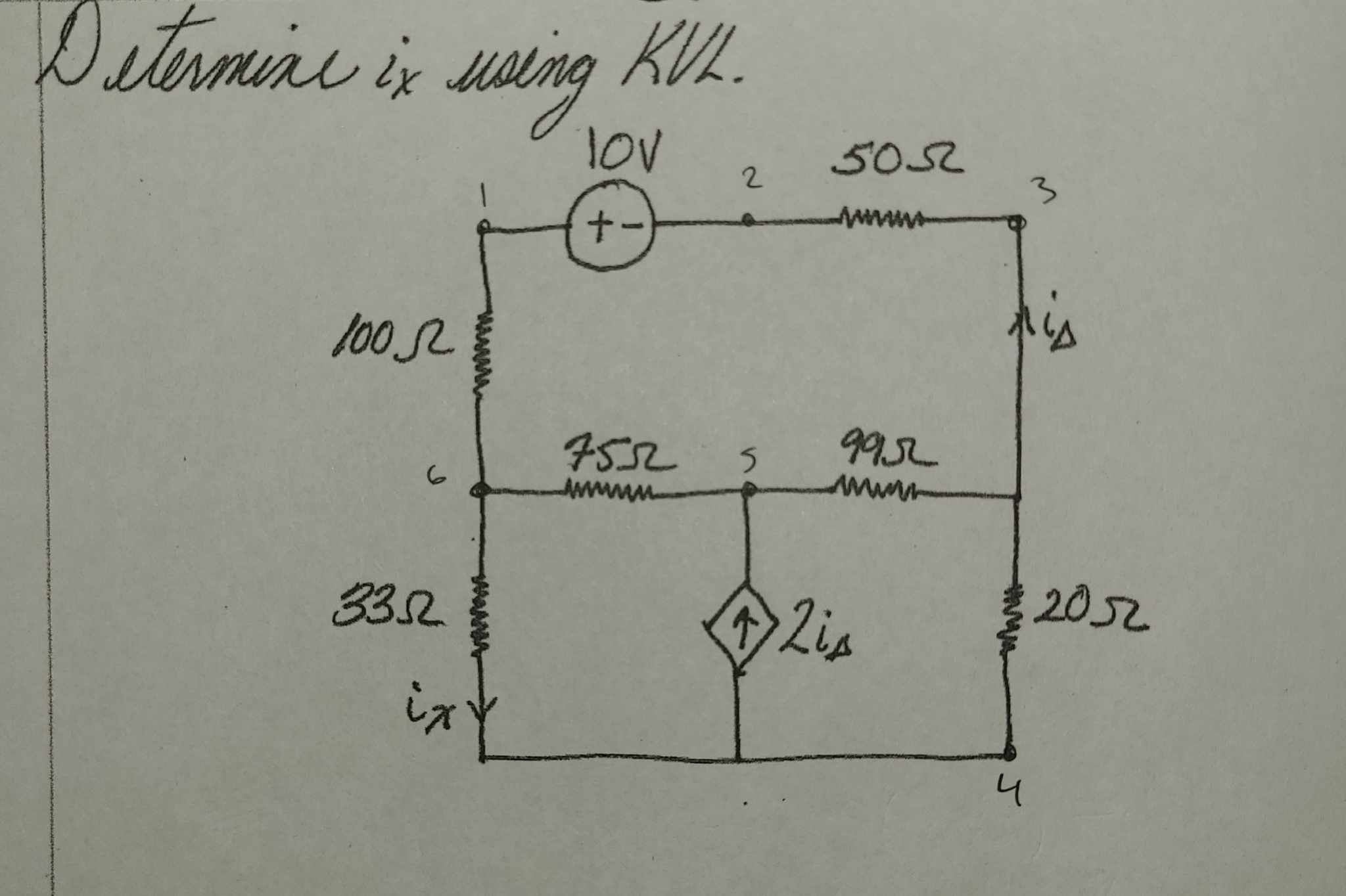 Solved Determine ix using KVL. | Chegg.com Solved Determine ix using KVL. | Chegg.com