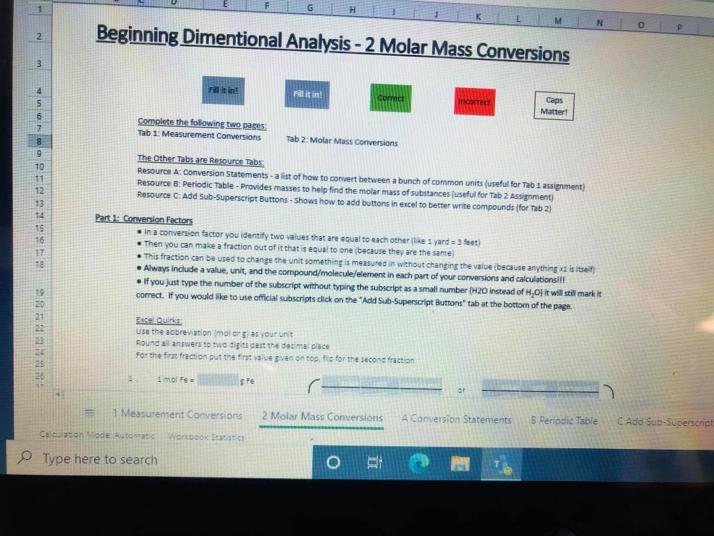 Solved 1 G M N P 2 Beginning Dimentional Analysis - 2 Molar | Chegg.com