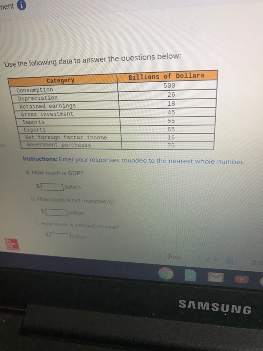 Solved Answer five questions given the following data (all | Chegg.com