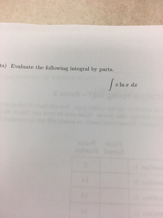 Solved Evaluate the following integral by parts. integral x | Chegg.com