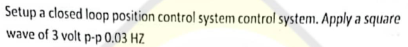 Setup a closed loop position control system control | Chegg.com