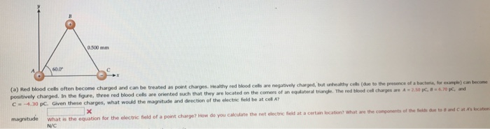 Solved Red blood cells often become charged and can be | Chegg.com