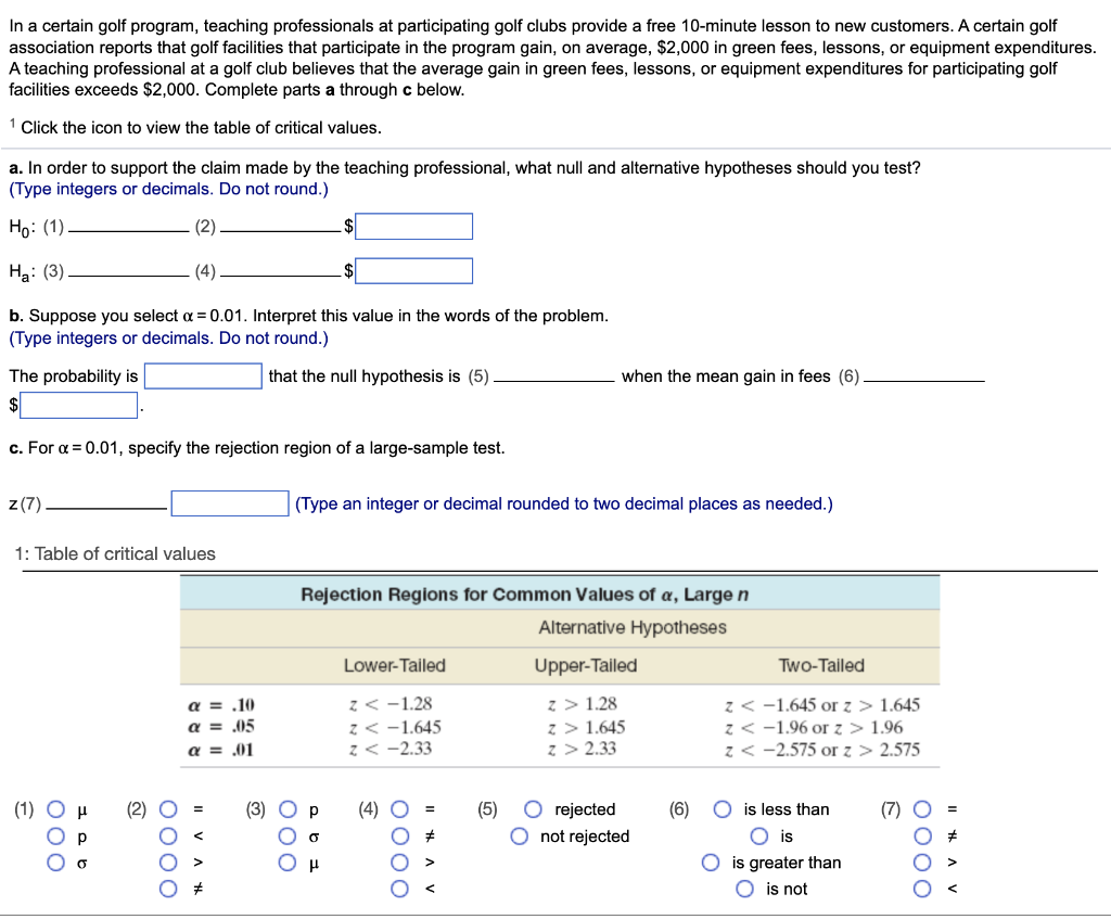 Solved In a certain golf program, teaching professionals at | Chegg.com