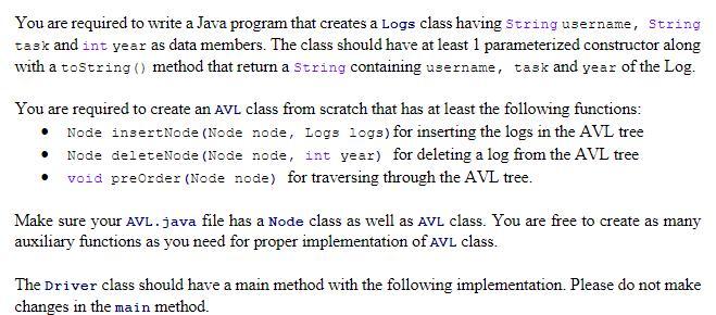 Solved You are required to write a Java program that creates | Chegg.com