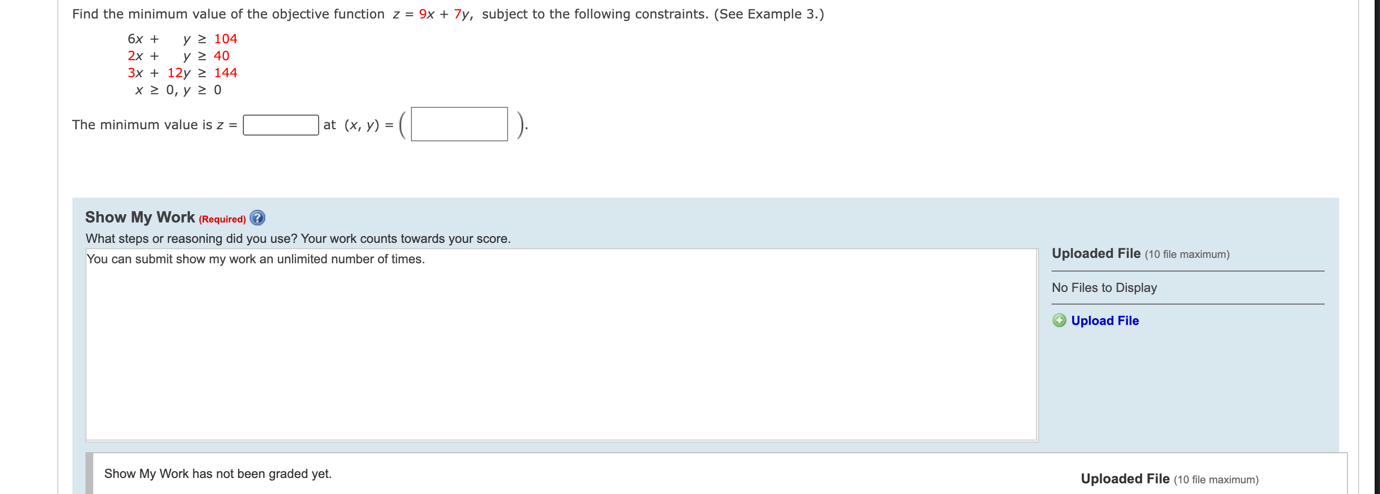Solved Find the minimum value of the objective function z = | Chegg.com