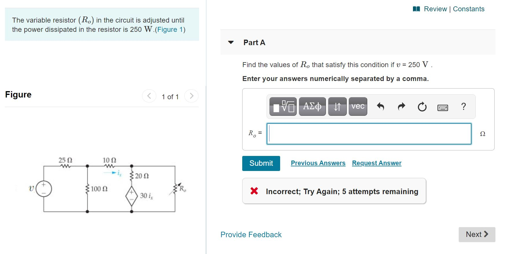 Solved Review Constants The variable resistor (R.) in the | Chegg.com