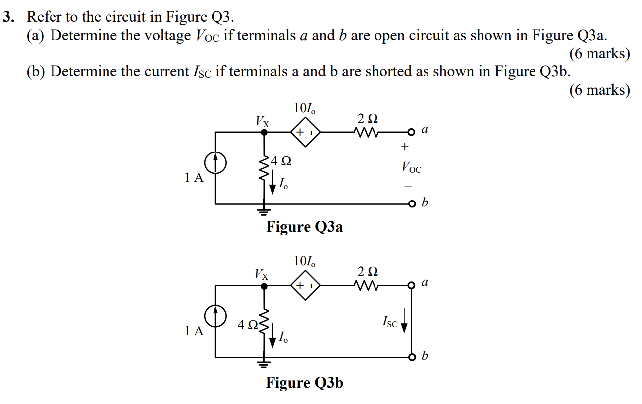 Solved 3. Refer to the circuit in Figure Q3. (a) Determine | Chegg.com