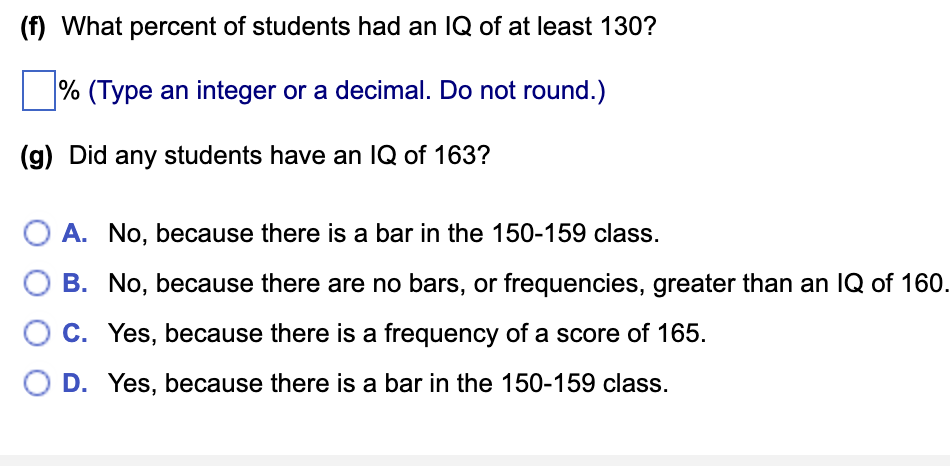 Solved IQs of 7th Grade Students The following frequency | Chegg.com