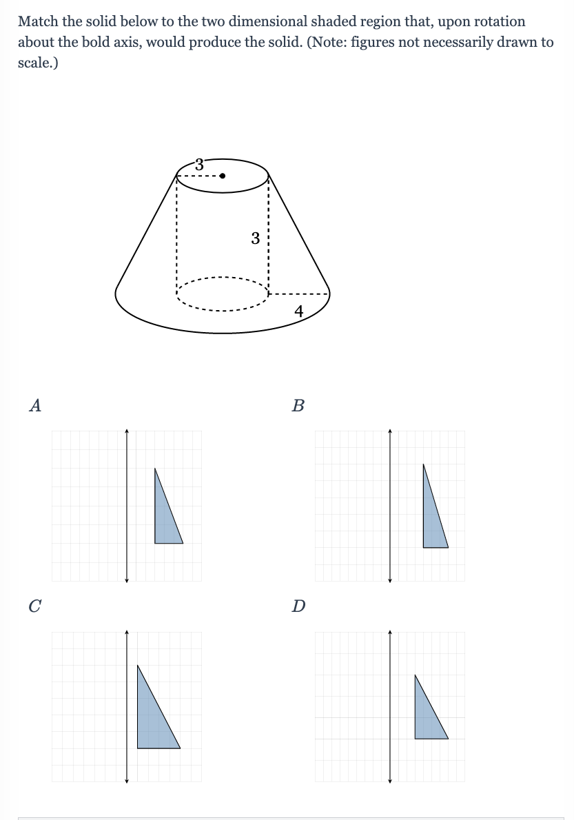 Solved Match the solid below to the two dimensional shaded | Chegg.com