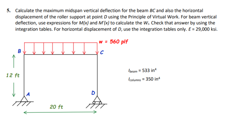 5. Calculate the maximum midspan vertical deflection | Chegg.com