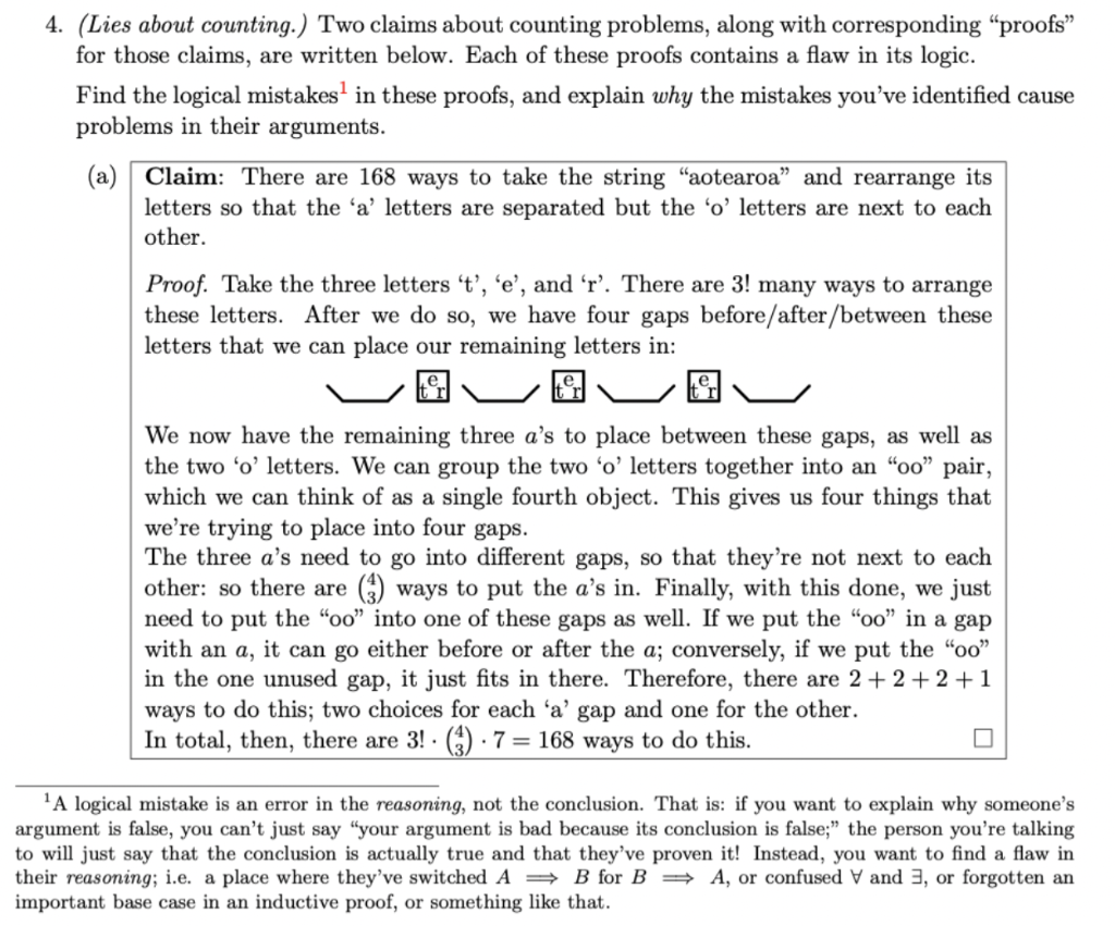 Solved 4. (Lies about counting.) Two claims about counting | Chegg.com