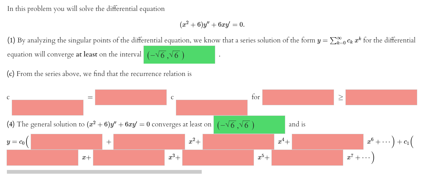 Solved In this problem you will solve the differential | Chegg.com