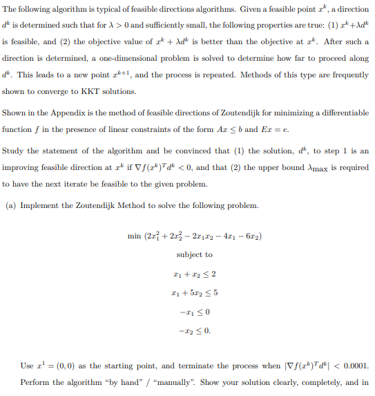 Solved The following algorithm is typical of feasible | Chegg.com