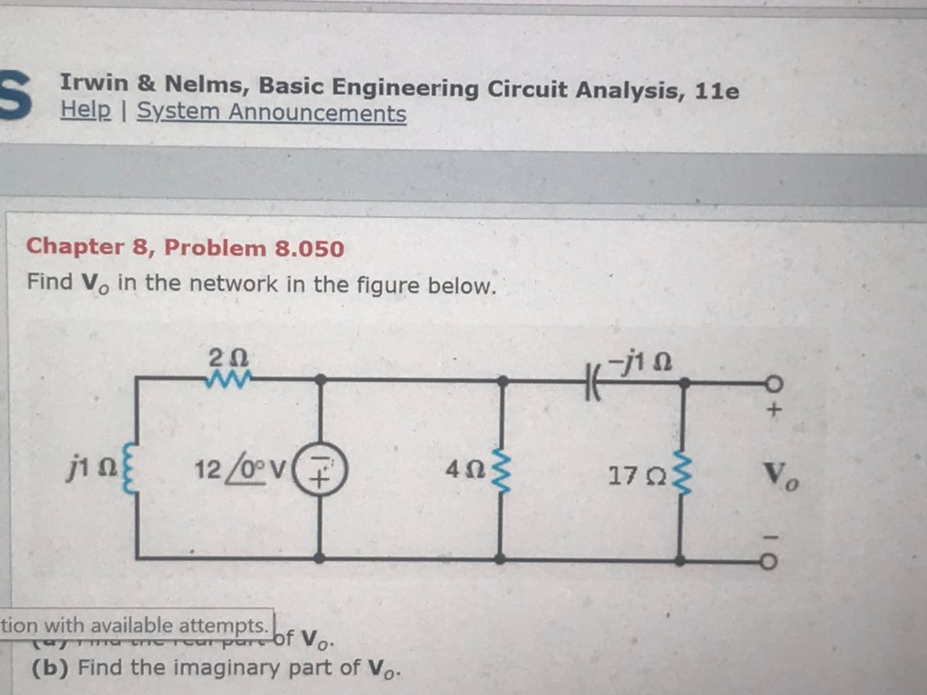 Solved Irwin & Nelms, Basic Engineering Circuit Analysis, | Chegg.com Solved Irwin & Nelms, Basic Engineering Circuit Analysis, | Chegg.com