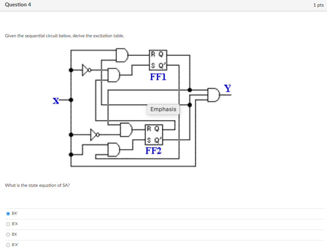 Solved Given the sequential circuit below, derive the | Chegg.com