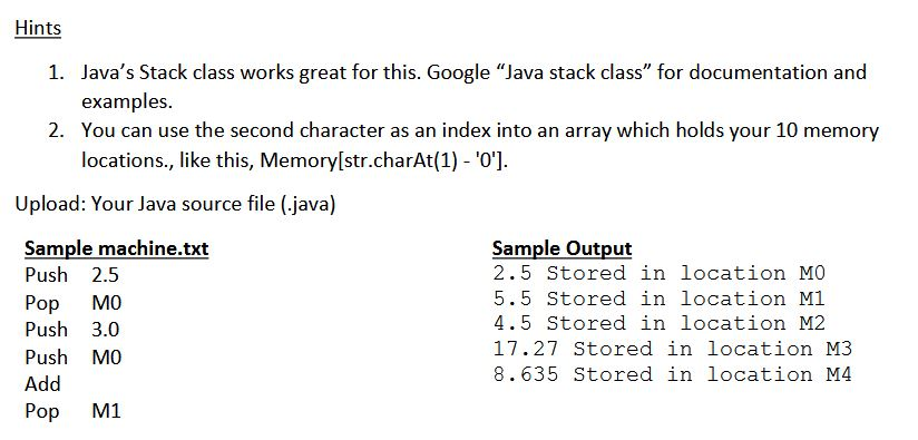 Solved Create A Java Program Which Implements A Simple Stack