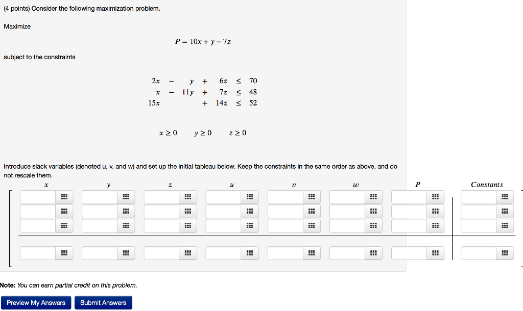 Solved (4 points) Consider the following maximization | Chegg.com