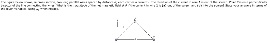 Solved The Figure Below Shows In Cross Section Two Long