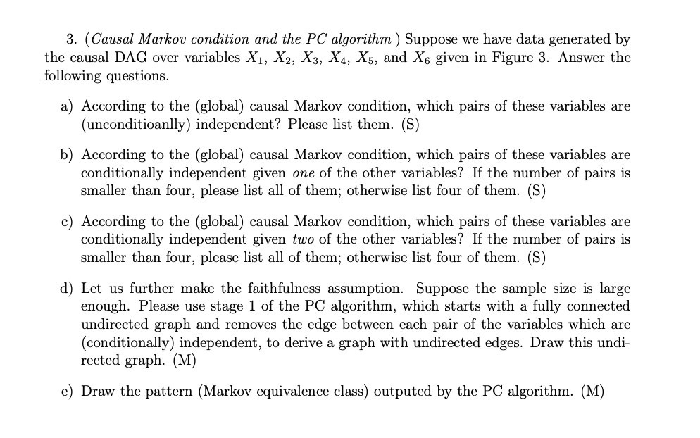3. (Causal Markov condition and the PC algorithm ) | Chegg.com