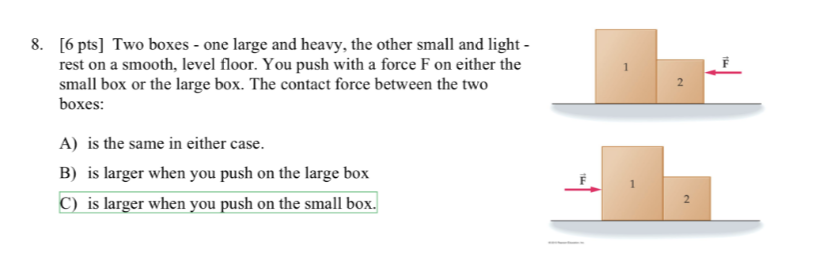 Solved Can someone explain with a FBD the forces each box | Chegg.com