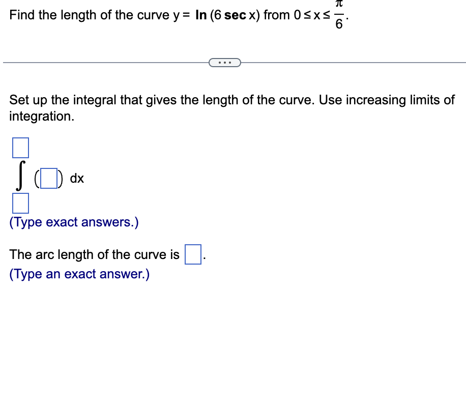 Solved Find the length of the curve y=ln(6secx) from 0≤x≤6π. | Chegg.com