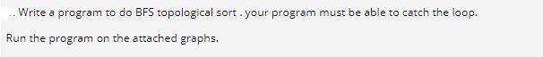 Solved Write a program to do BFS topological sort. your | Chegg.com
