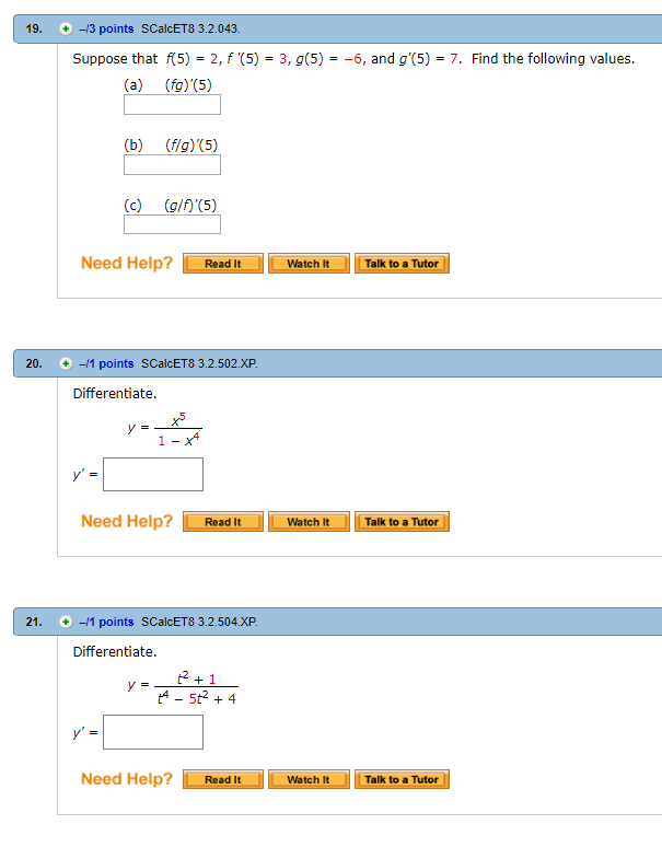 Solved 19. -13 points SCalcET8 3.2.043. Suppose that f(5)2, | Chegg.com