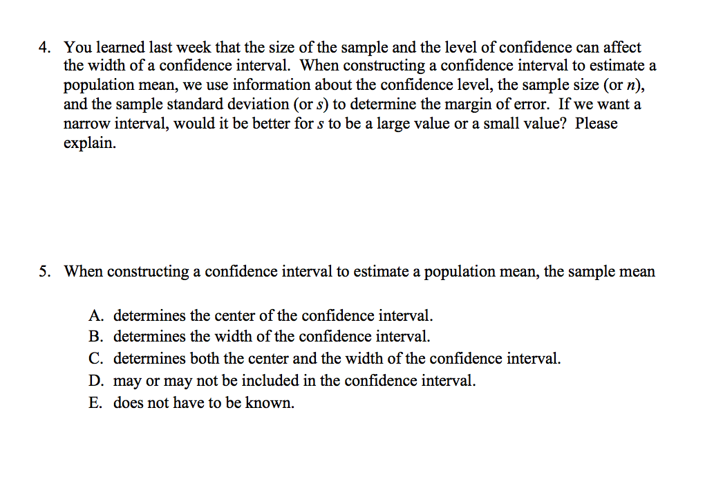 Solved Part 1: Confidence Intervals for Population Means | Chegg.com