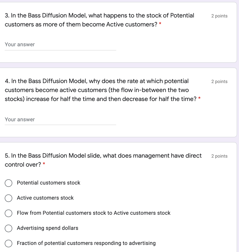 Solved Bass Diffusion Model - More Detailed look at Customer | Chegg.com