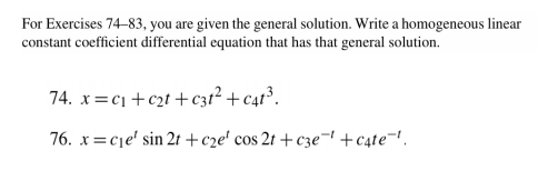 Solved For Exercises 74–83, you are given the general | Chegg.com