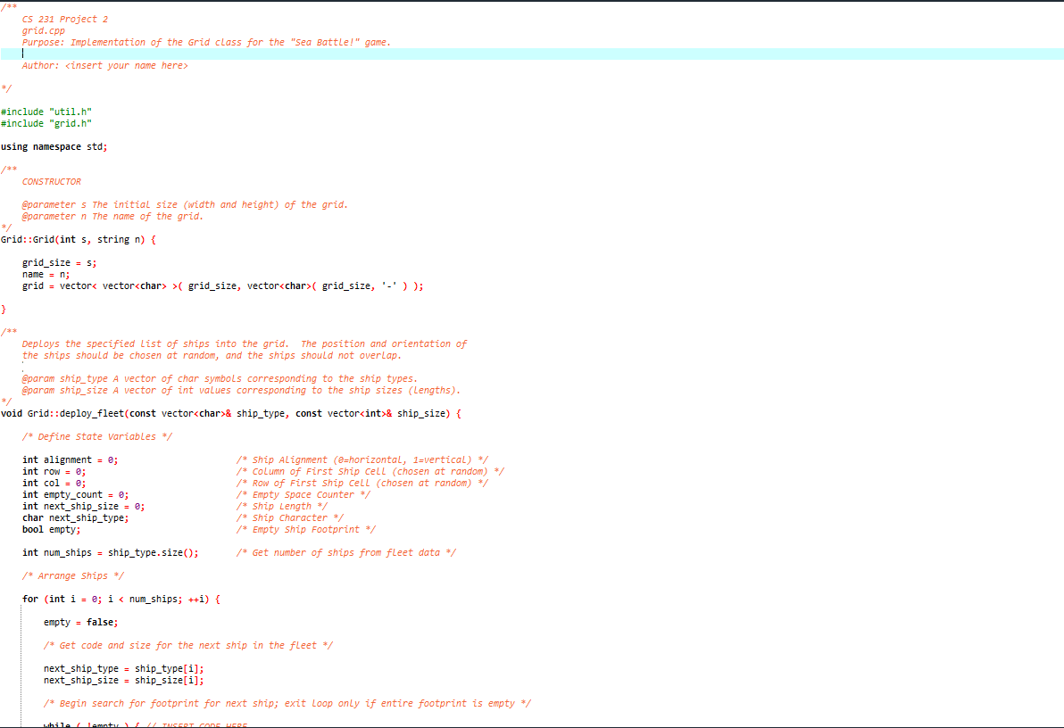 Solved C++ BATTLESHIP GAME FILL THE PLACES THAT SAYS INSERT | Chegg.com