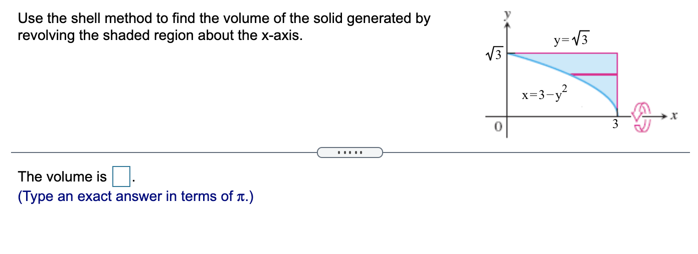 Solved Use the shell method to find the volume of the solid | Chegg.com