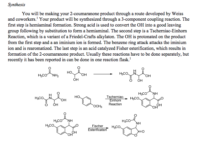 Solved Synthesis You will be making your 2-c e product | Chegg.com