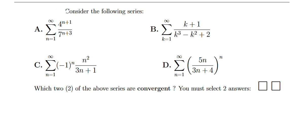 Solved Q5. Consider a series ∑n=1∞an whose sequence of | Chegg.com