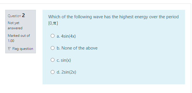 Solved Which of the following wave has the highest energy | Chegg.com