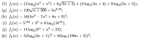 Solved Give the asymptotic complexity of each of the | Chegg.com