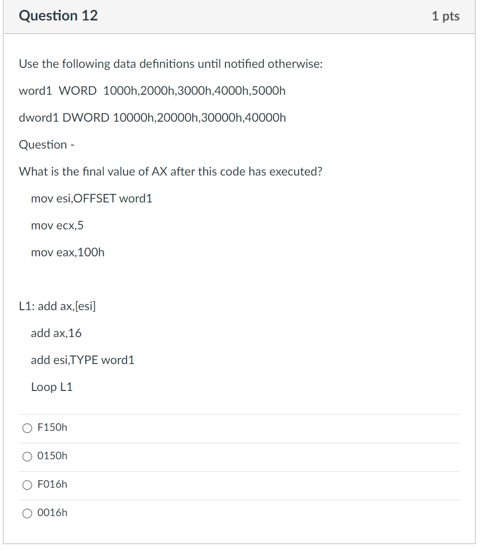 Solved Use the following data definitions until notified | Chegg.com
