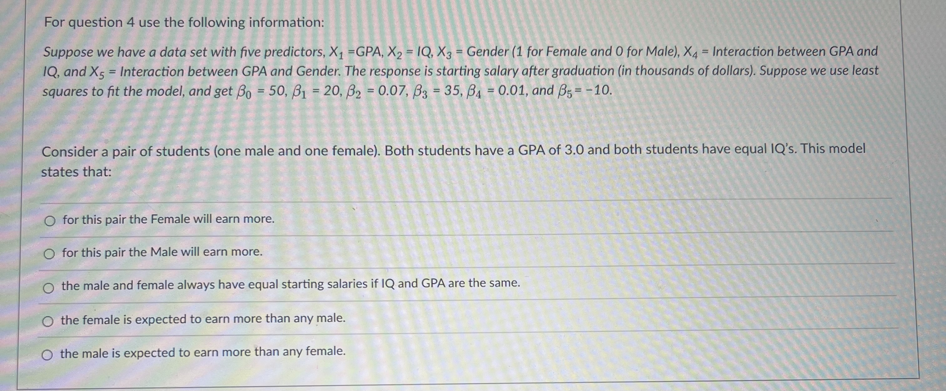 Solved For question 4 use the following information: Suppose | Chegg.com
