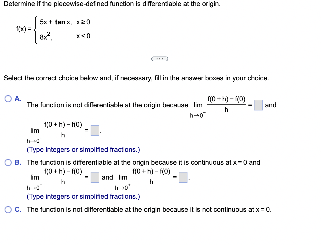 Solved Determine if the piecewise-defined function is | Chegg.com