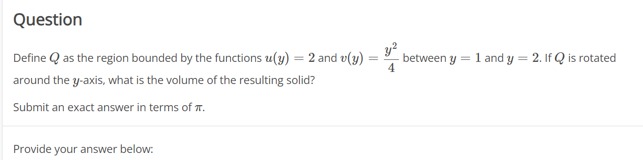 Solved Define Q as the region bounded by the functions | Chegg.com