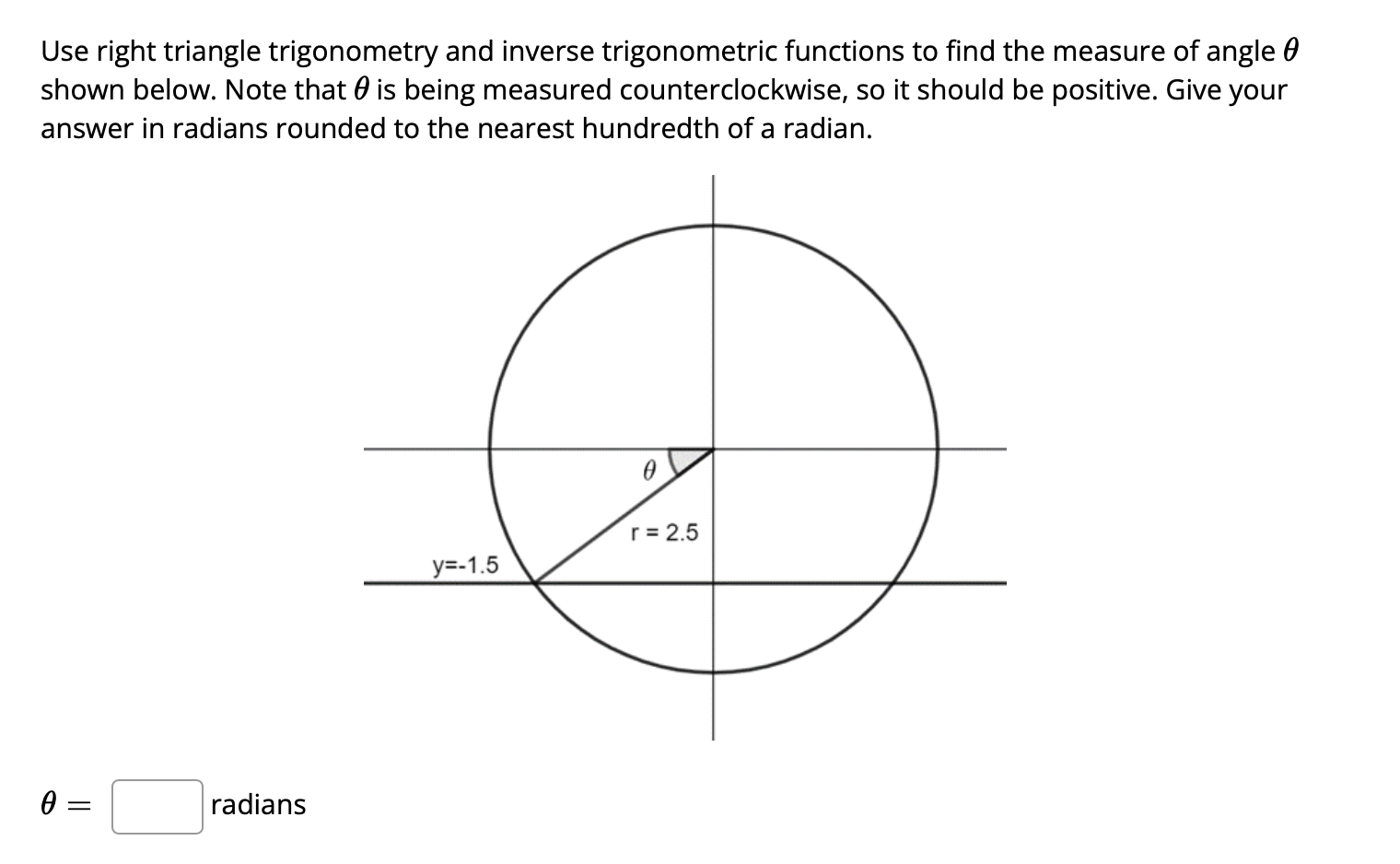 Solved Use right triangle trigonometry and inverse | Chegg.com